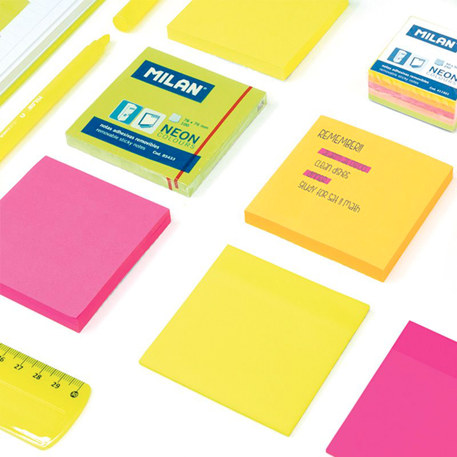 Bloc de 100 Notes Adhésives 76 x 76 mm Jaune - Scrapmalin