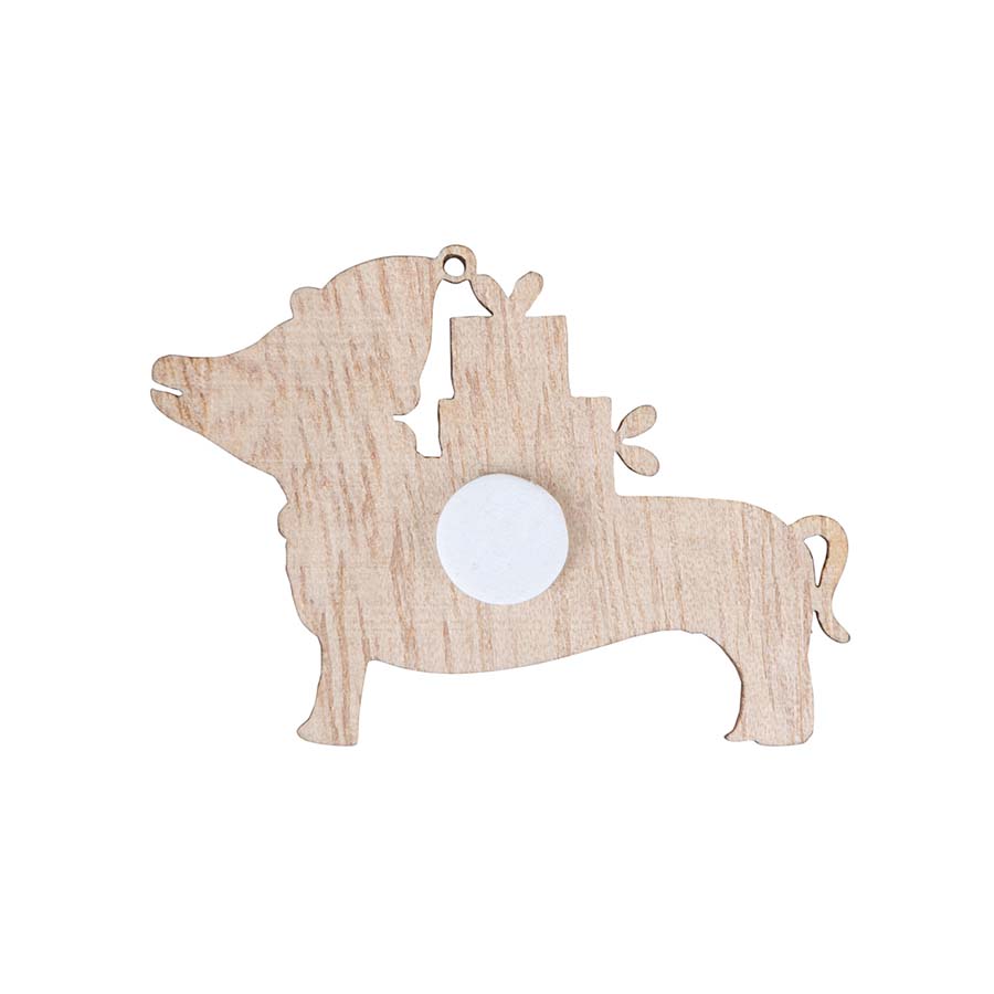 Teckel de Noël Bois & Feutrine 4,4 cm 6 - Scrapmalin