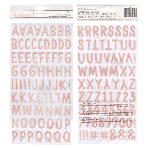 Alphabet Puffy Stickers roses - 148 pcs - Scrapmalin