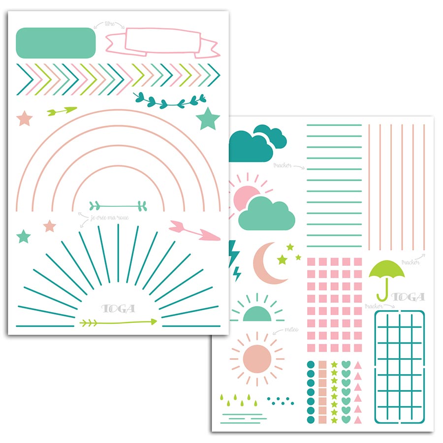 Pochoirs Bujo Trackers - 15 x 20 cm - 2 pcs - Scrapmalin